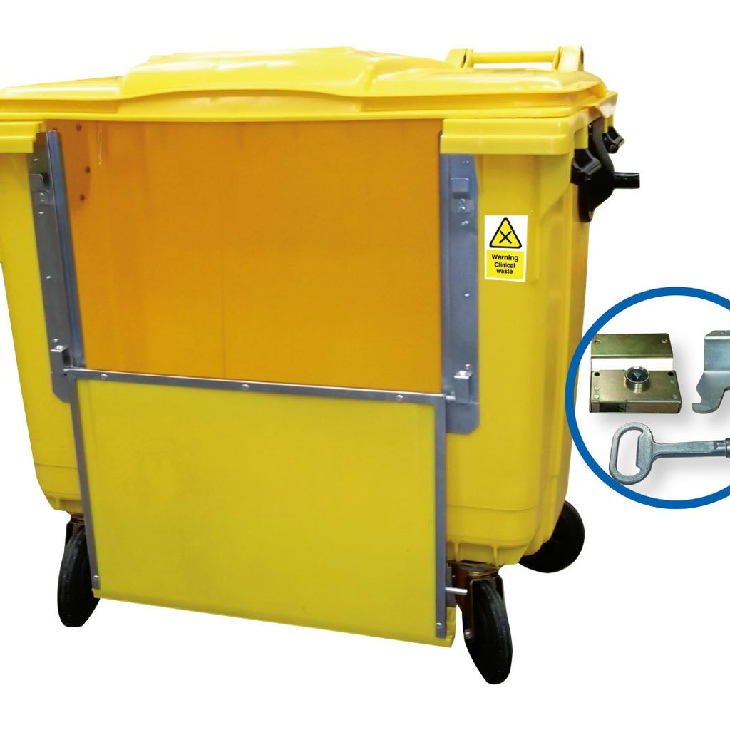 1100 Litre 4-Wheeled Lockable Drop Front Clinical Waste Bin – Fosse ...